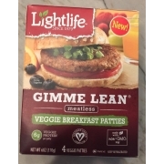 Lightlife Gimme Lean, Meatless, Veggie Breakfast Patties: Calories ...