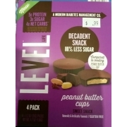 Level Life Sweet Snack, Peanut Butter Cups: Calories, Nutrition ...
