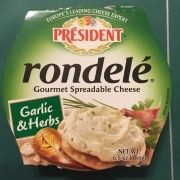 President Rondele Gourmet Spreadable Cheese, Garlic And Herbs: Calories ...