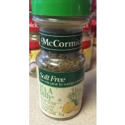 McCormick Salt Free, It's A Dilly: Calories, Nutrition Analysis & More ...