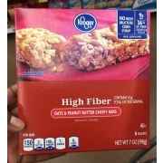 Kroger High Fiber, Oats And Peanut Butter Chewy Bars: Calories ...
