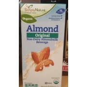 Simply Nature Non Dairy Almondmilk Beverage, Original: Calories ...