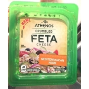 Athenos Crumbled Feta Cheese, Mediterranean Herb: Calories, Nutrition ...