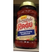 Ragu Thick And Hearty Traditional Pasta Sauce: Calories, Nutrition ...