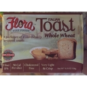 Flora Fine Foods Italian Toast Whole Wheat: Calories, Nutrition ...