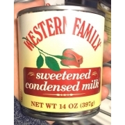 Western Family Condensed Milk, Sweetened: Calories, Nutrition Analysis ...