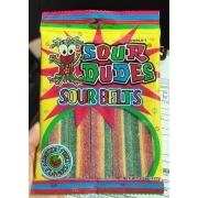 Sour Dudes Sour Belts, Assorted Fruit Flavors: Calories, Nutrition ...