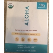 Aloha Plant Based Protein Bars, Vanilla Almond Crunch: Calories ...