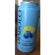 Diabolo Lightly Carbonated, Blueberry Lemonade French Soda: Calories ...