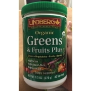 Lindberg Organic Greens And Fruits Plus, Dietary Supplement: Calories ...