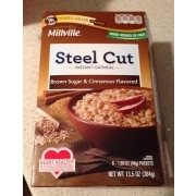 Millville Steel Cut Instant Oatmeal, Brown Sugar And Cinnamon Flavored ...