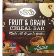 Sprouts Farmers Market Fruit And Grain Cereal Bar, Apple: Calories ...