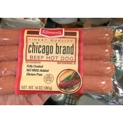 Klement's Chicago Brend Beef Hot Dog: Calories, Nutrition Analysis ...