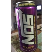 NOS High Performance Drink, Gt Grape, Energy Drink: Calories, Nutrition ...