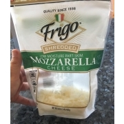 Frigo Shredded Low Moisture Part Skim Mozzarella Cheese: Calories ...