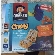 Quaker Chewy, Dory Cookies And Cream Delight, Granola Bars: Calories ...