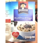Quaker Instant Oatmeal, Blueberries And Cream Flavors: Calories ...
