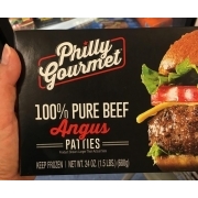 Philly Gourmet 100% Pure Beef, Angus Patties: Calories, Nutrition ...