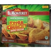 El Monterey Beef And Cheese Extra Crunchy Mini Tacos: Calories ...