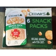 Cedar's Snack Pack With Pita Chips, Original Hommus With Pita Chips ...