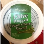 Wegmans Cream Cheese Spread, Chive Whipped: Calories, Nutrition ...