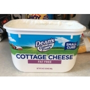 Dean's Country Fresh Cottage Cheese, Fat Free, Small Curd: Calories ...