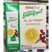 Think Thin Lemon Cranberry Chia Bar: Calories, Nutrition Analysis ...