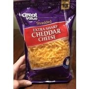 Great Value Shredded Extra Sharp Cheddar Cheese: Calories, Nutrition ...