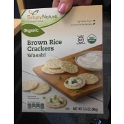 Simply Nature Organic Brown Rice Crackers Wasabi: Calories, Nutrition ...