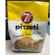7 Days Pizzeti, Emmentaler, Tomato And Olive: Calories, Nutrition ...