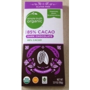 Simple Truth Organic Dark Chocolate, 85% Cacao: Calories, Nutrition ...