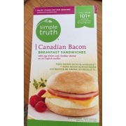 Simple Truth Canadian Bacon, Breakfast Sandwiches: Calories, Nutrition ...