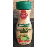 Hidden Valley Simply Ranch, Dressing, Chili Lime: Calories, Nutrition ...