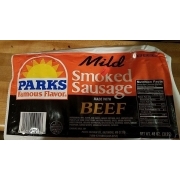 Parks Famous Flavor Beef Sausage, Mild Smoked: Calories, Nutrition ...