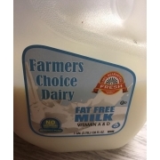 Farmers Choice Dairy FatFree Milk. Vitamin A And D: Calories, Nutrition ...