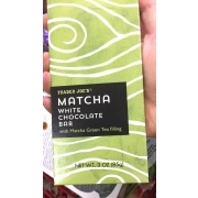 Trader Joe's Matcha, White Chocolate Bar With Matcha Green Tea Filling: Calories, Nutrition ...