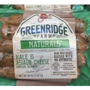 greenridge Farm Naturals, Kale And Asiago Cheese, Chicken Sausage ...