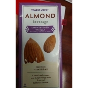 Trader Joe's Almond Beverage, Vanilla, Unsweetened: Calories, Nutrition Analysis & More | Fooducate