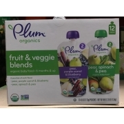 Plum Fruit And Veggie Blends, Variety Pack: Calories, Nutrition ...