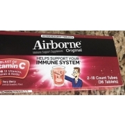 Airborne Helps Support Your Immune System, Dietary Supplement: Calories ...