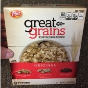 Post Great Grains Original, Instant, Multigrain Hot Cereal: Calories ...