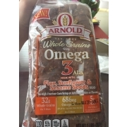Arnold Whole Grains With Omega 3 Bread: Calories, Nutrition Analysis ...