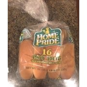 Home Pride Hot Dog: Calories, Nutrition Analysis & More | Fooducate