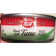 IGA Chunk Light Tuna In Water: Calories, Nutrition Analysis & More ...