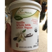Simply Nature Greek Yogurt, Whole Milk, Vanilla: Calories, Nutrition ...