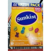 Sunkist Fruit Flavored Snacks, Mixed Fruit: Calories, Nutrition ...