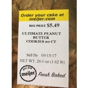 Meijer Cookies, Ultimate Peanut Butter: Calories, Nutrition Analysis ...