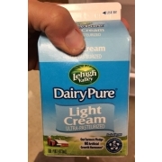 Lehigh Valley Dairy Pure, Light Cream, Ultra Pasteurized: Calories ...