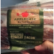 Applegate Naturals Uncured Sunday Bacon, Hickory Smoked: Calories ...