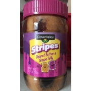 Clover Valley Peanut Butter & Grape Jelly, Stripes,: Calories ...